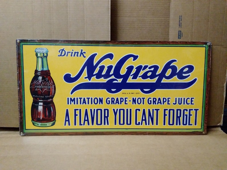 Nugrape Soda Metal Advertising Sign - Etsy