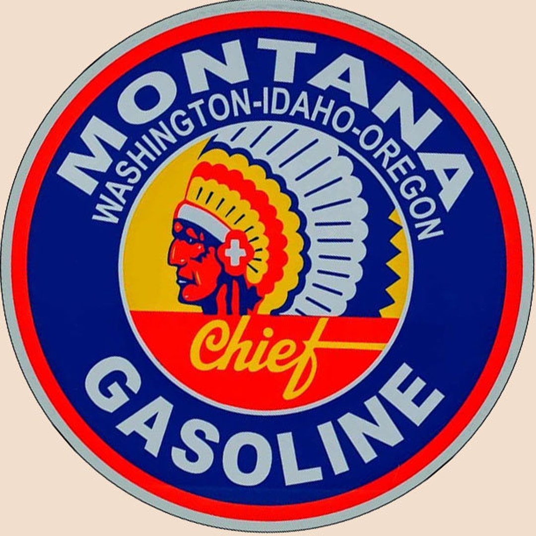 Montana Chief Gasoline Advertising Metal Sign - Etsy