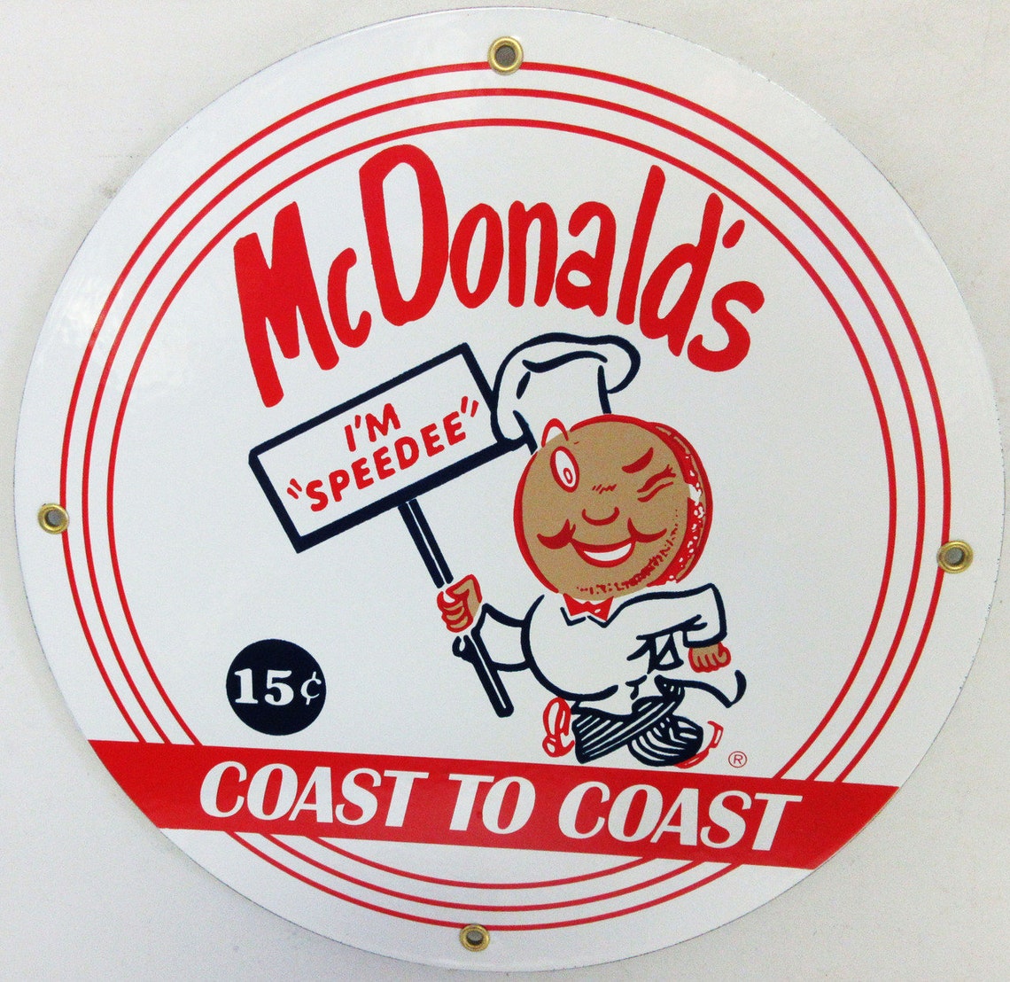 Mcdonald's New 14 Round Porcelain Metal Sign | Etsy