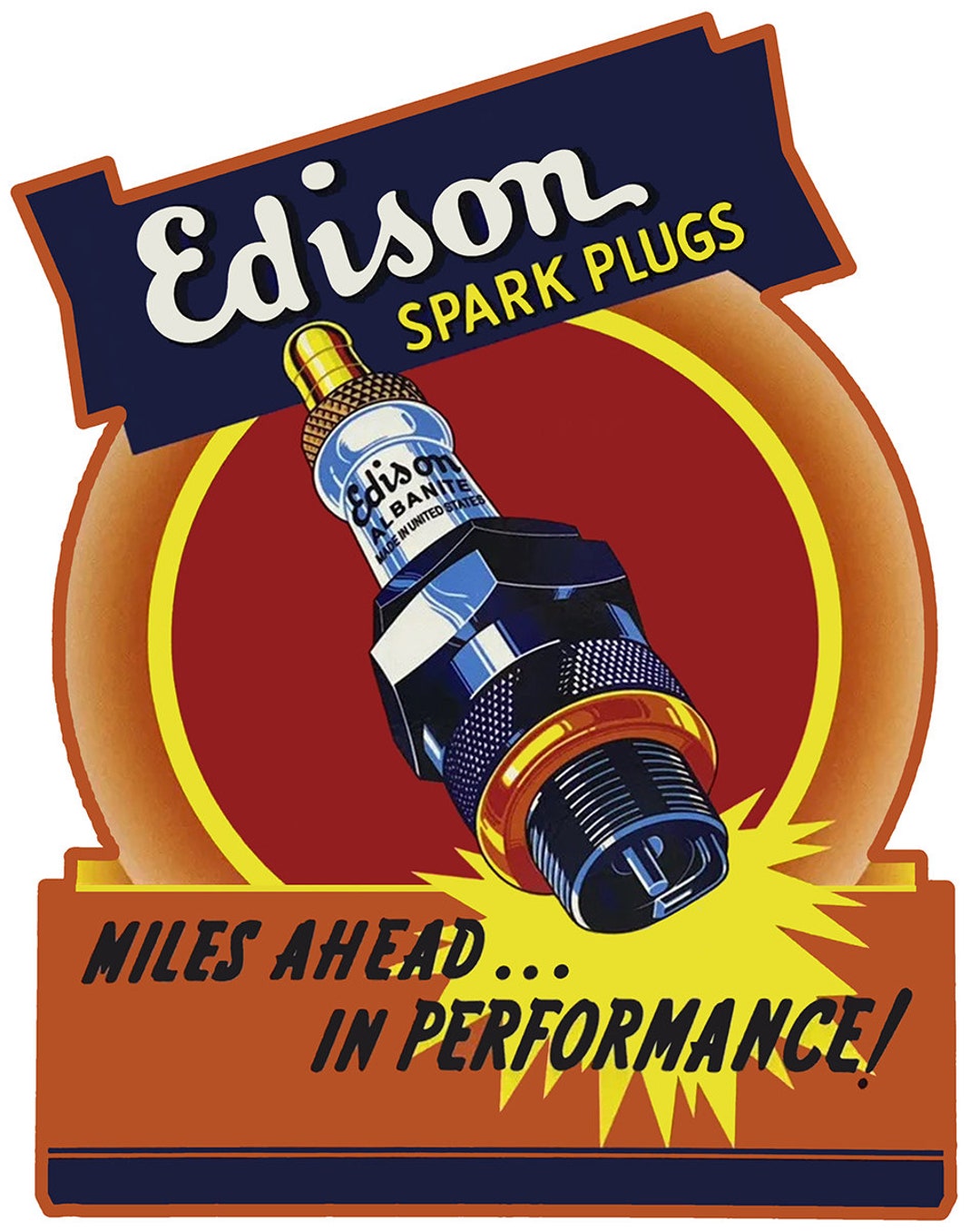 Edison Spark Plugs Laser Cut Metal Advertisement Sign - Etsy