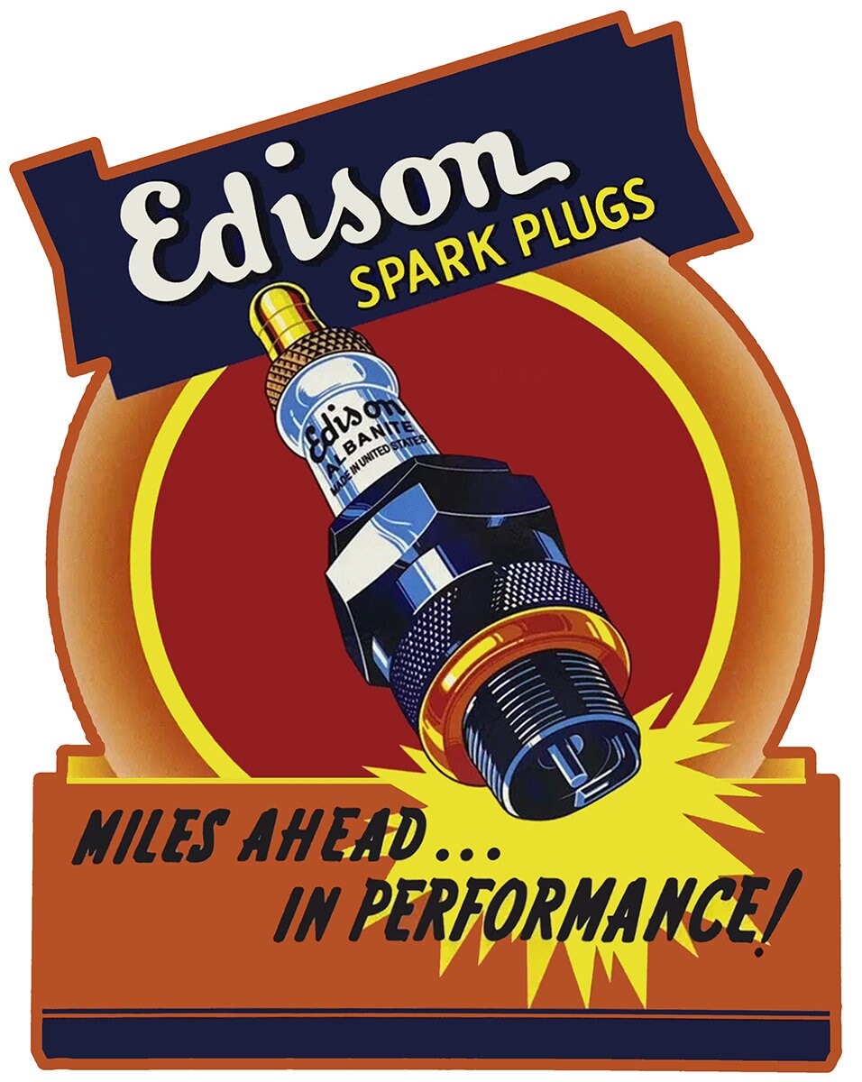 Edison Spark Plugs Laser Cut Metal Advertisement Sign - Etsy