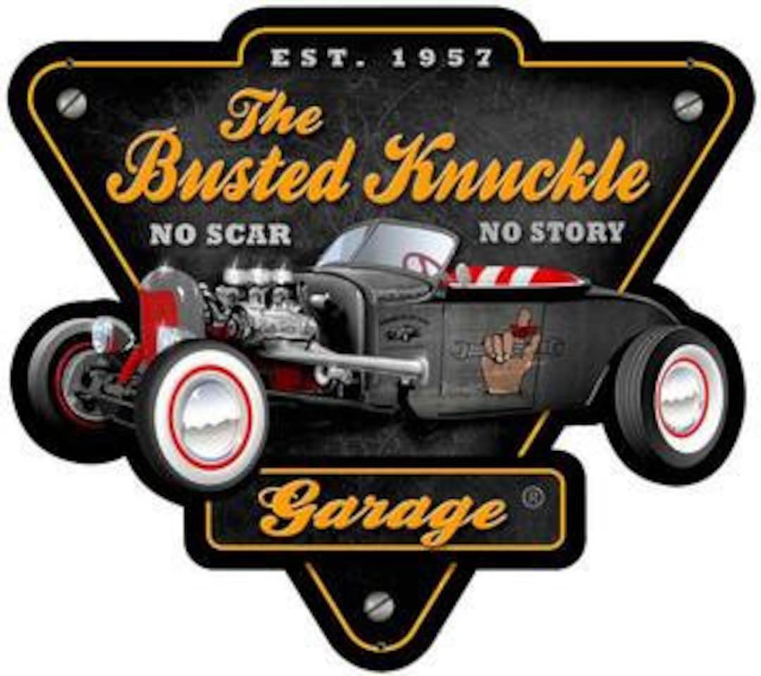 Rat Rod-plasma Cut Metal Sign ( Busted Knuckle ) - Etsy