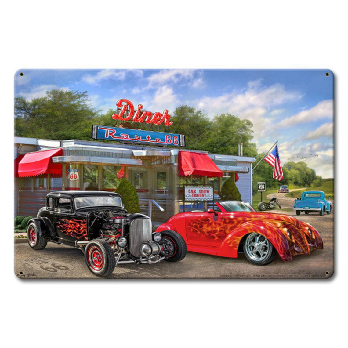American Diner / Hot Rod Metal Sign - Etsy