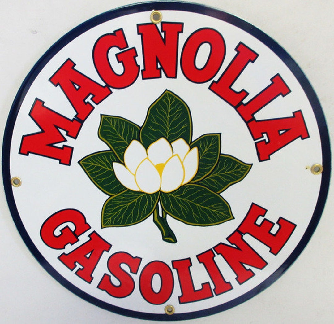 Magnolia Gasoline 12" New Round Porcelain Metal Sign - Etsy