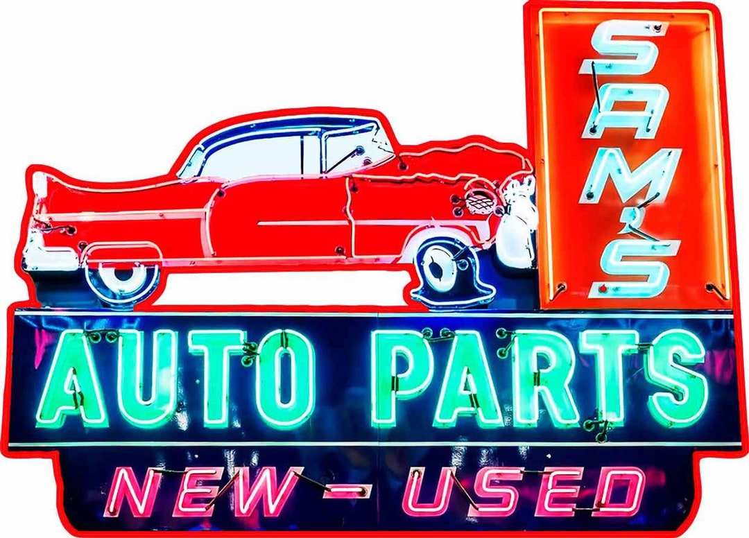 Auto Parts Neon Stylized Laser Cut Metal Sign ( Not Real Neon) - Etsy
