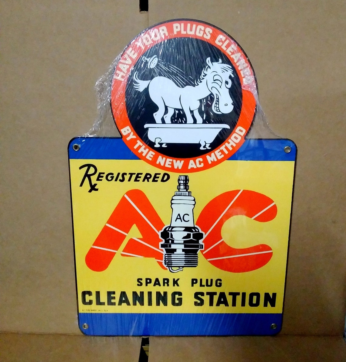 AC Spark Plug Laser Cut Metal Advertising Sign - Etsy