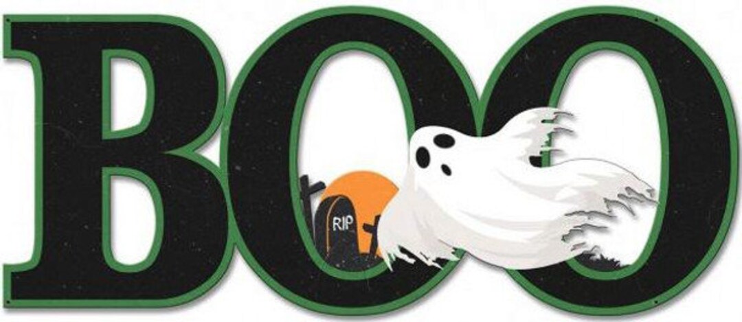 BOO Ghost Plasma Metal Sign - Etsy
