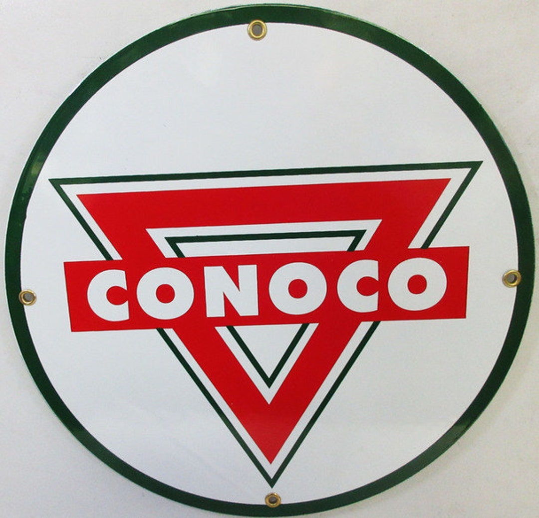 Conoco New 12" Round Porcelain Metal Sign - Etsy