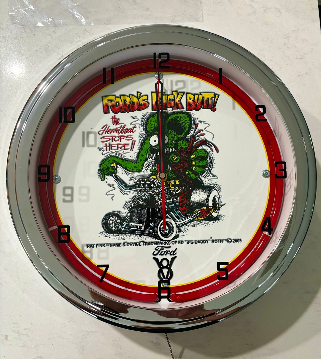Rat Fink Neon Clock Ford - Etsy