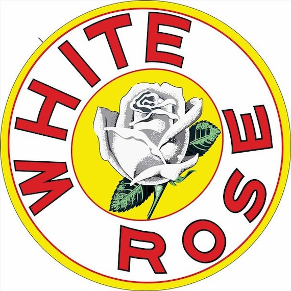 White Rose Gasoline 14 Round Metal Sign - Etsy
