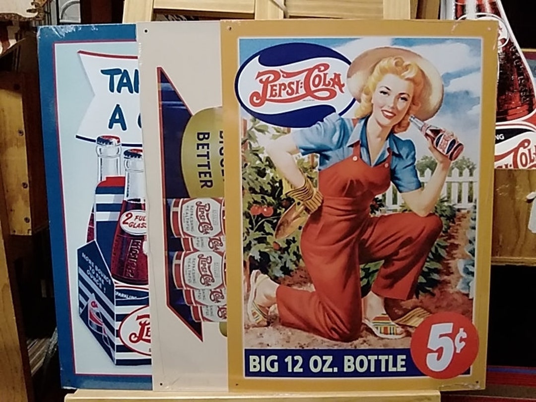 Pepsi-cola Metal Signs ( 3 Signs Package ) Made in the Usa - Etsy