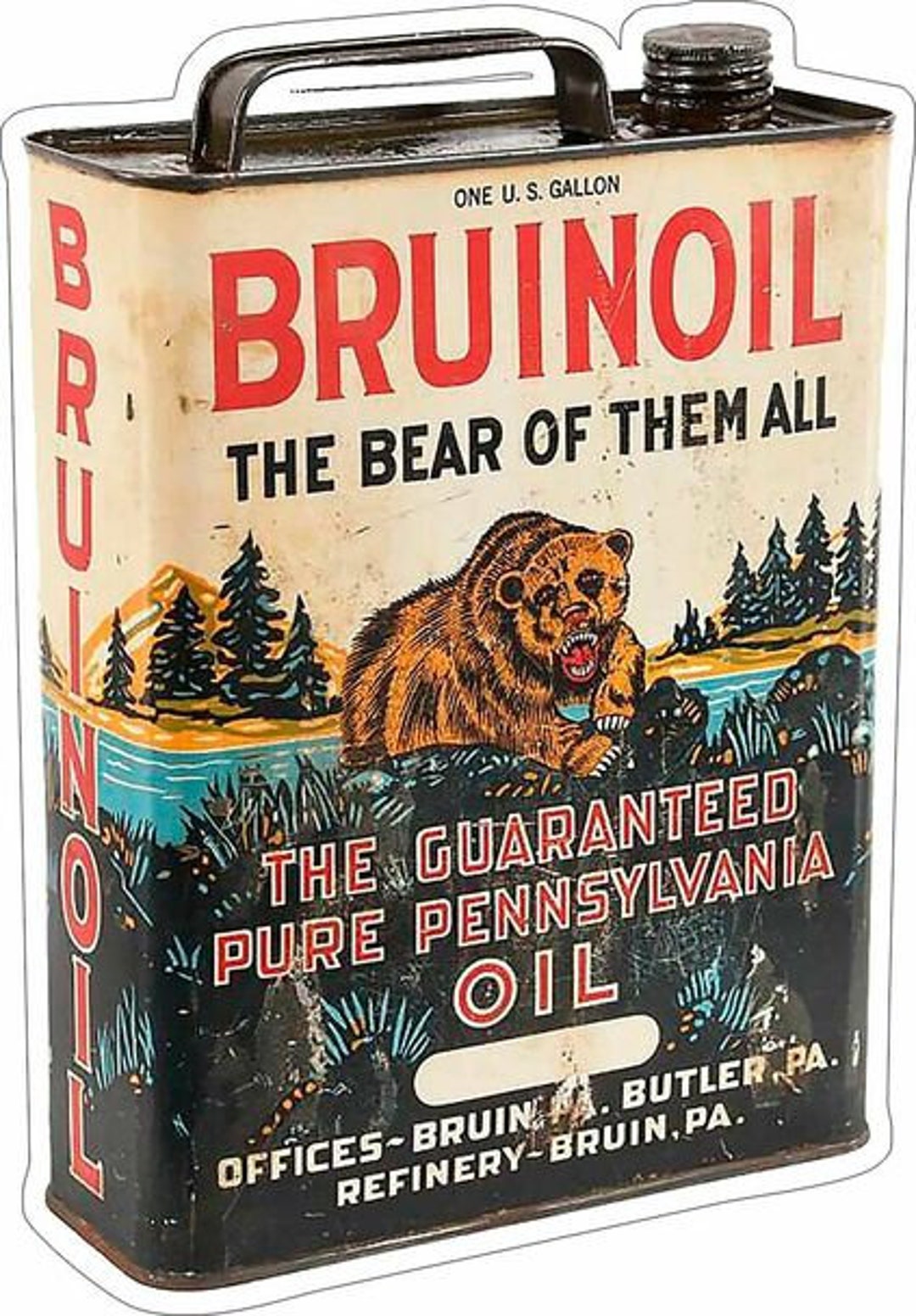 Bruinoil Pure Pennsylvania Oil Can Plasma Cut Metal Sign - Etsy