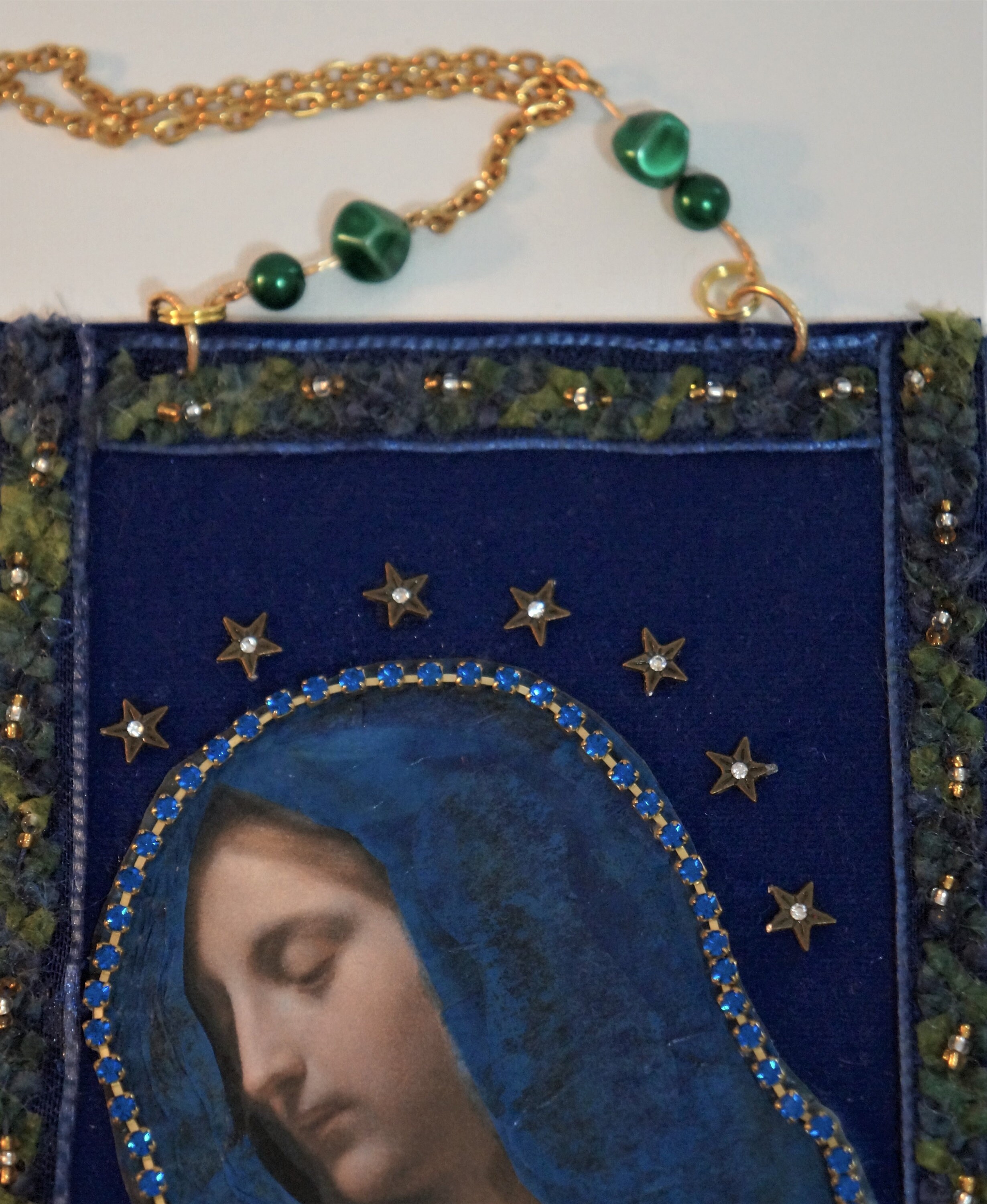 Virgin Mary Frame,beaded Madonna,handmade Madonna,embellished Mary ...