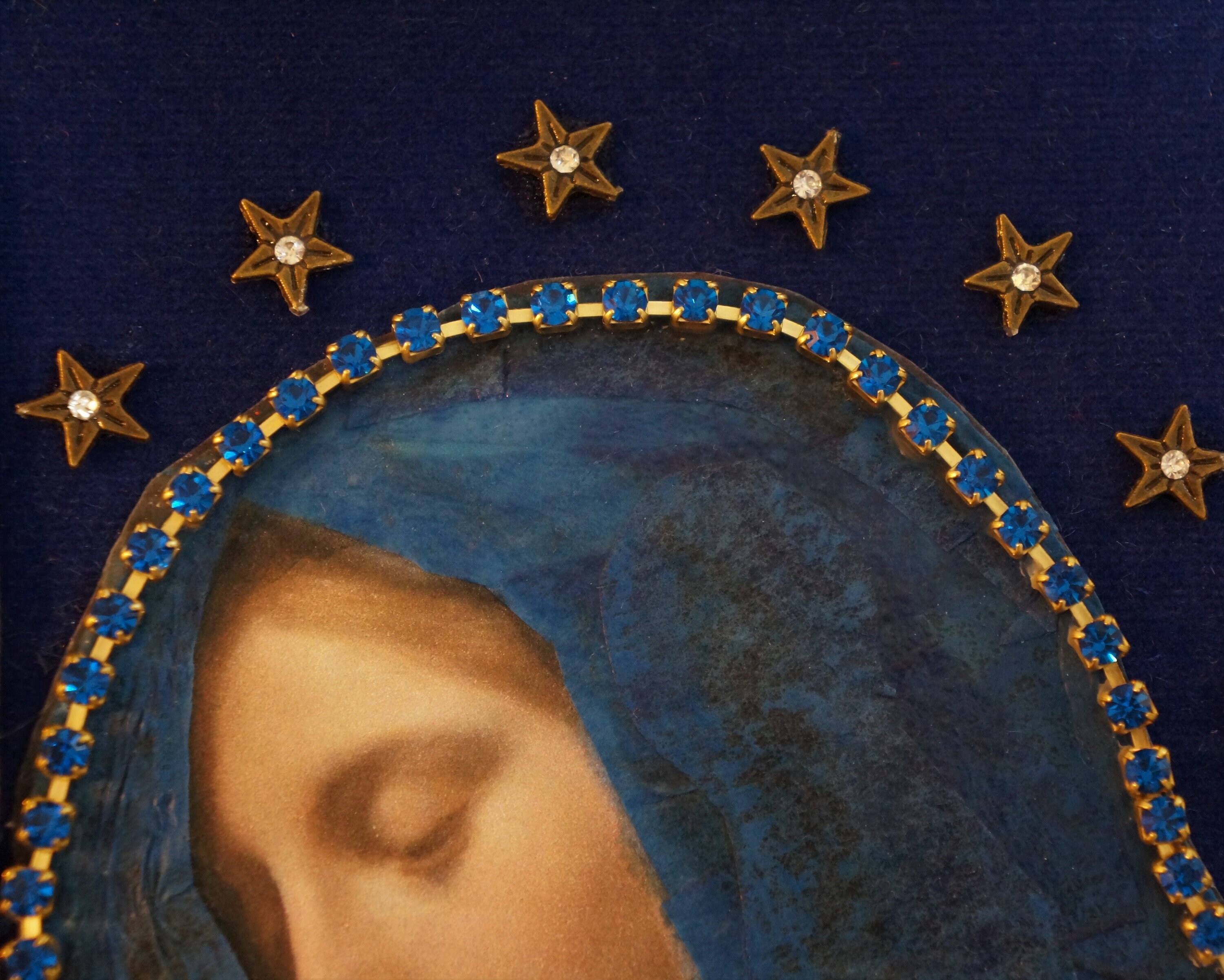 Virgin Mary Frame,beaded Madonna,handmade Madonna,embellished Mary ...