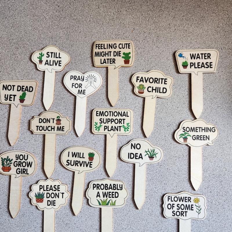 Funny Wood Garden Markers - Etsy