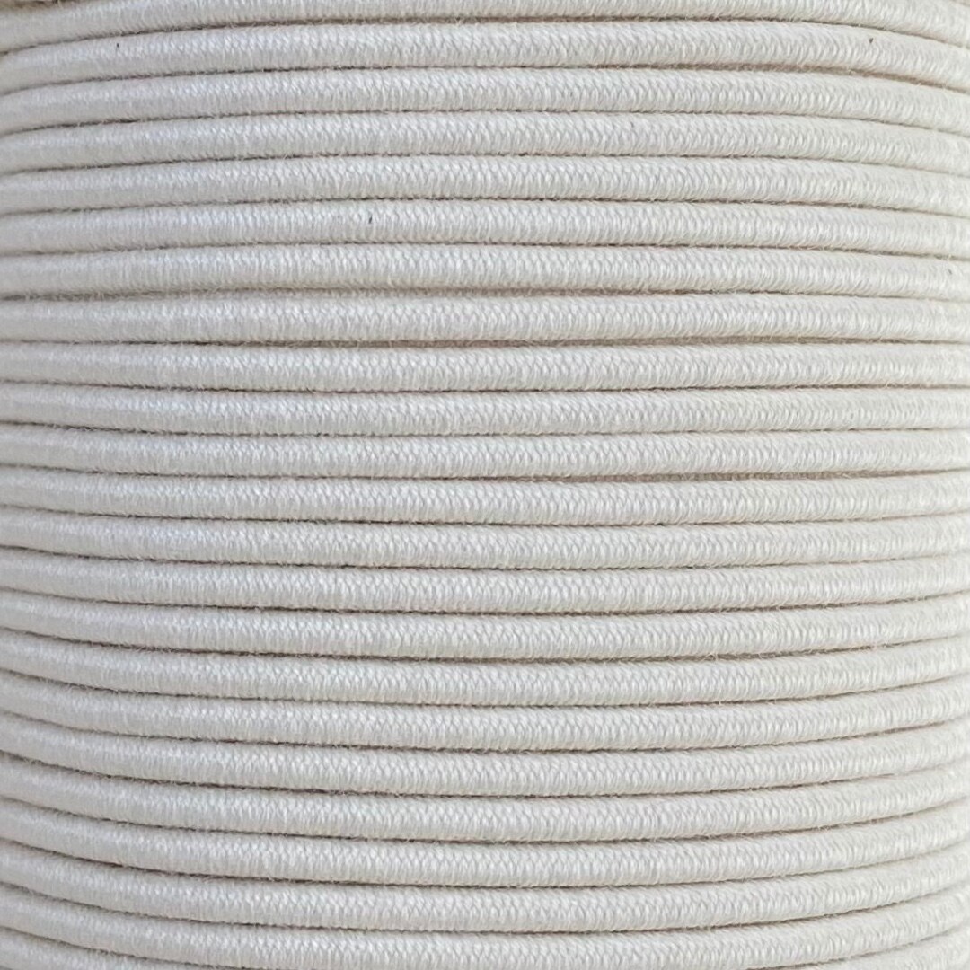 Organic Elastic Cord, 2mm, 3mm, Natural Cotton Drawstring, Black ...