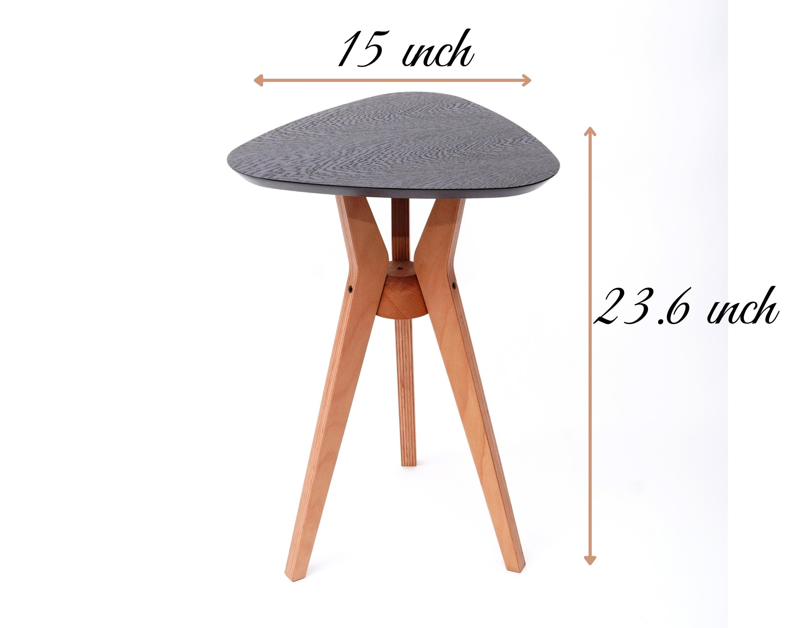 Oak Triangle Corner Table Solid Wood End Table Cross Legs - Etsy