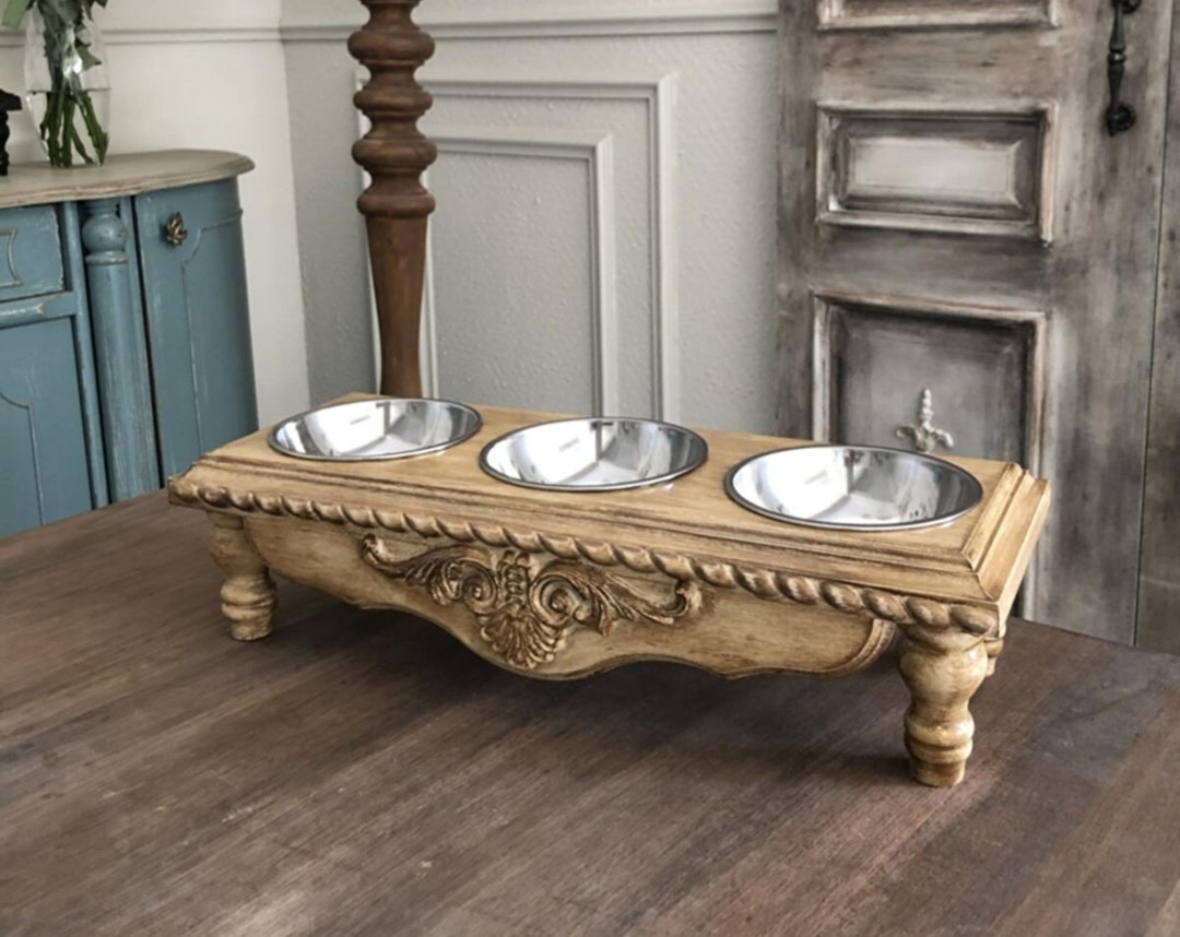 Cat Feeding Food Bowl Stand,3 Bowl Elevated Cat Feeder,raised Cat Bowl ...