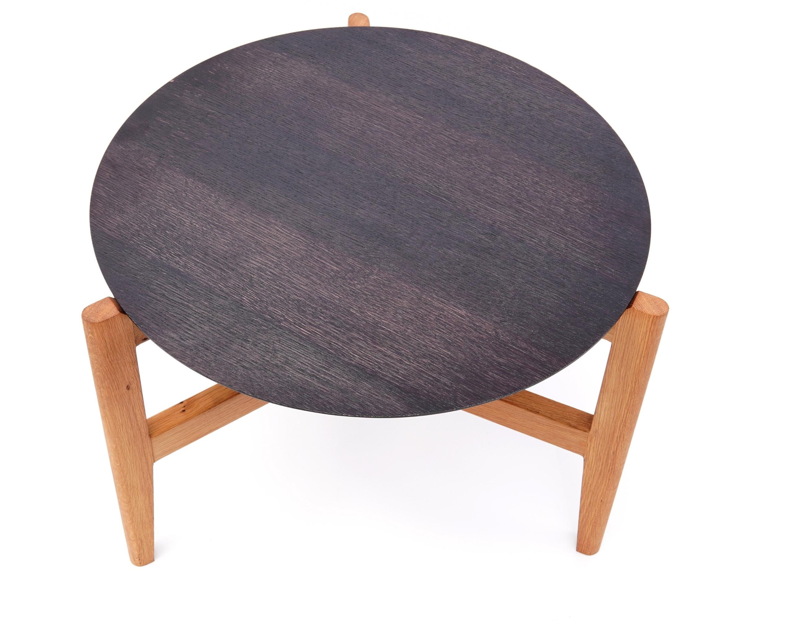 Oak Round Coffee Table With Wooden Legs Rustic Oval Coffee - Etsy