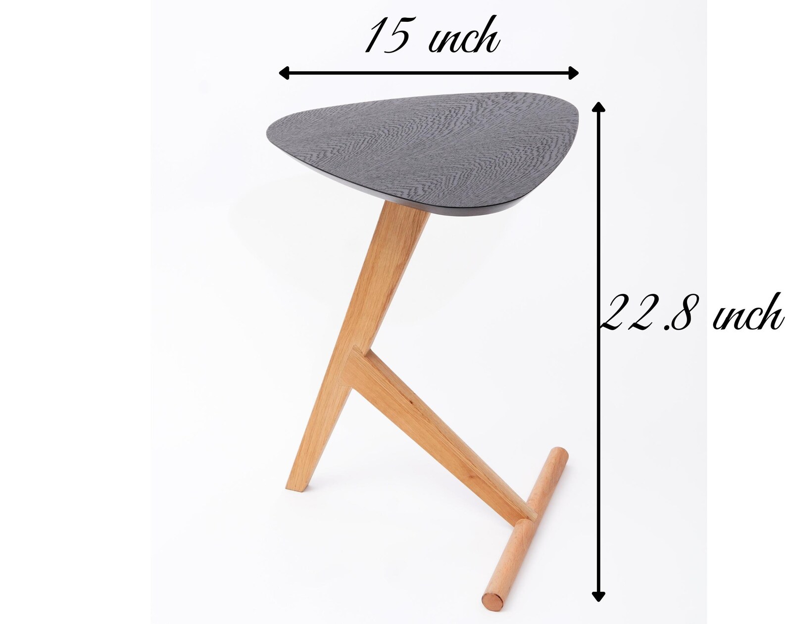 Black Wood Triangle Corner Table Y Legs Wooden End Table - Etsy