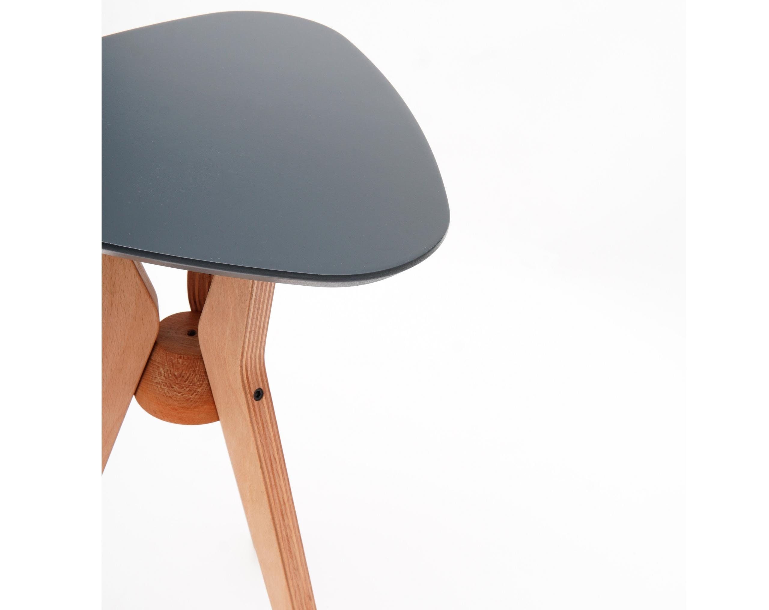 Triangle Oak Wood End Table – Cross Legs Wooden Coffee Table – Tripod ...