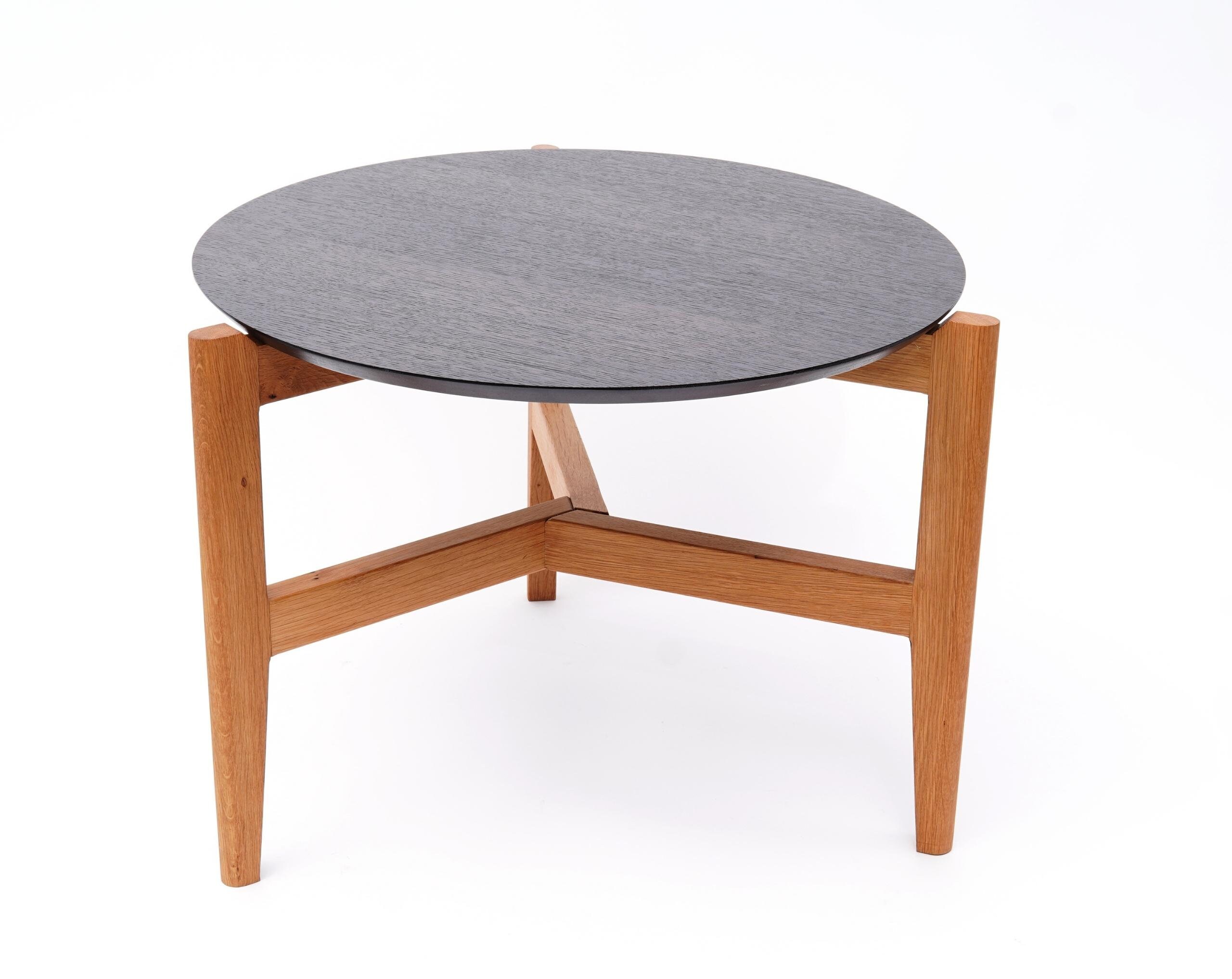 Oak Round Coffee Table With Wooden Legs Rustic Oval Coffee - Etsy