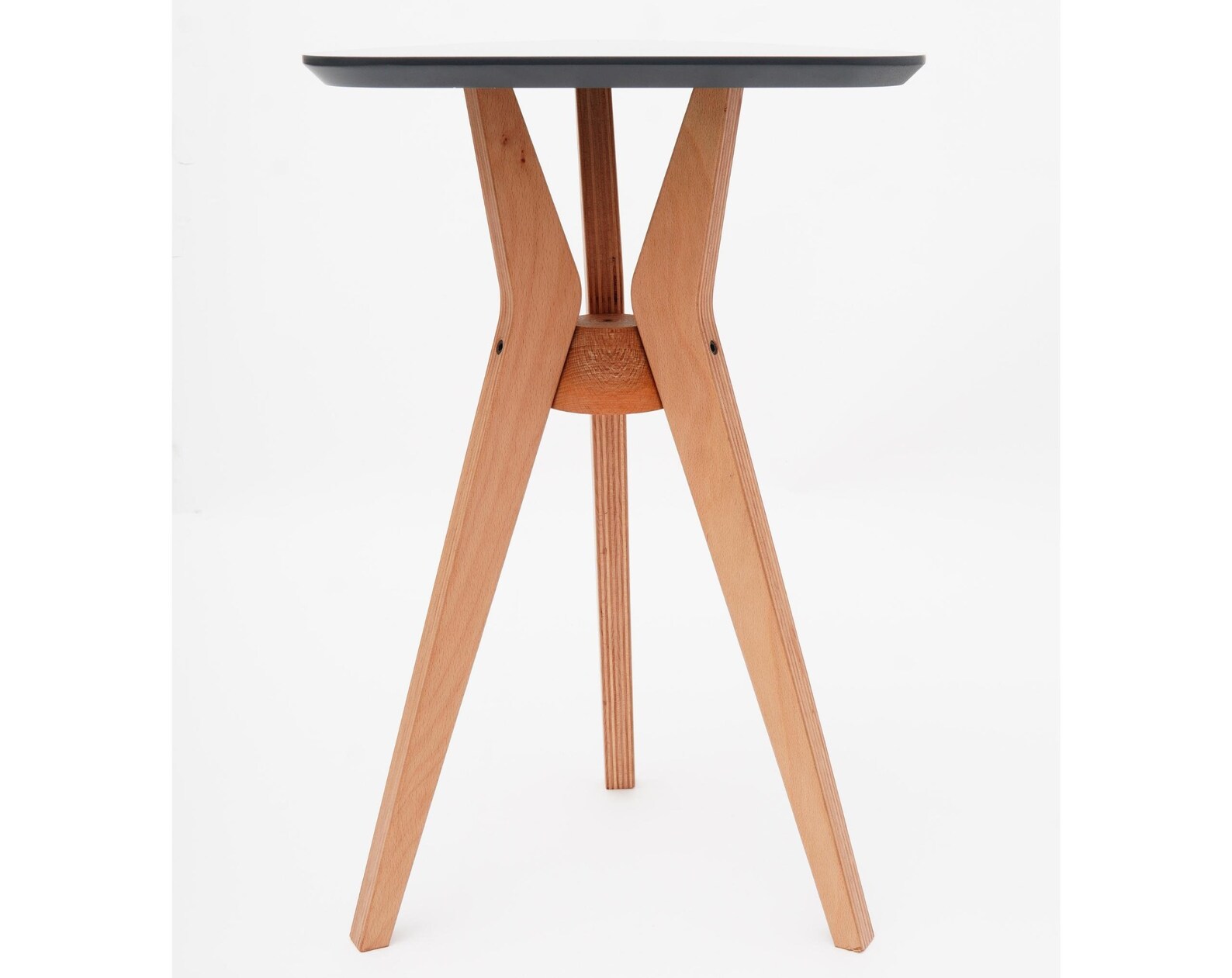 Triangle Oak Wood End Table Cross Legs Wooden Coffee Table Tripod Side ...