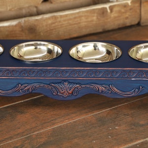 4 Bowl Cat Elevated Station,cat Wooden Food&water Bowl Stand,modern Cat ...