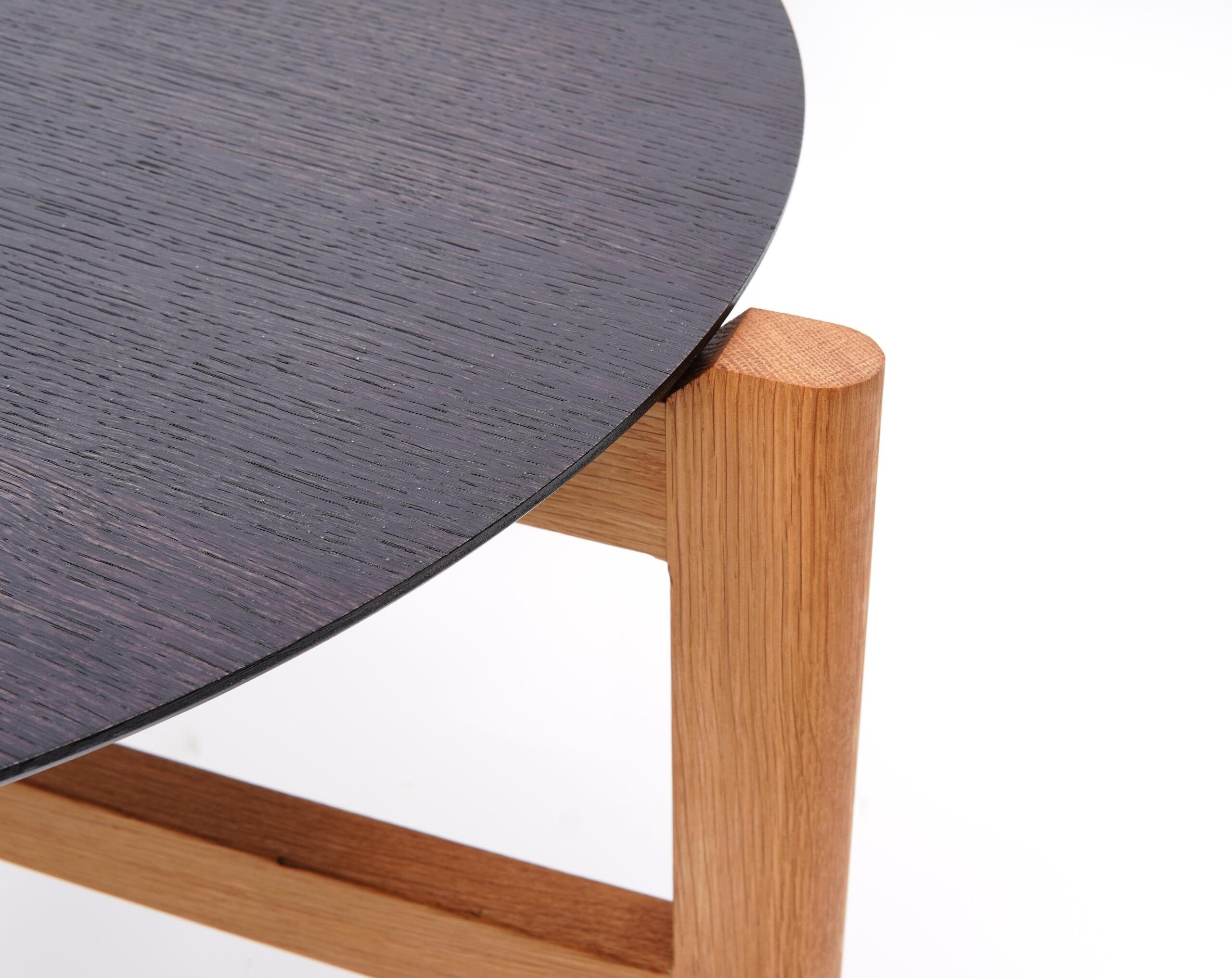 Oak Round Coffee Table With Wooden Legs Rustic Oval Coffee - Etsy