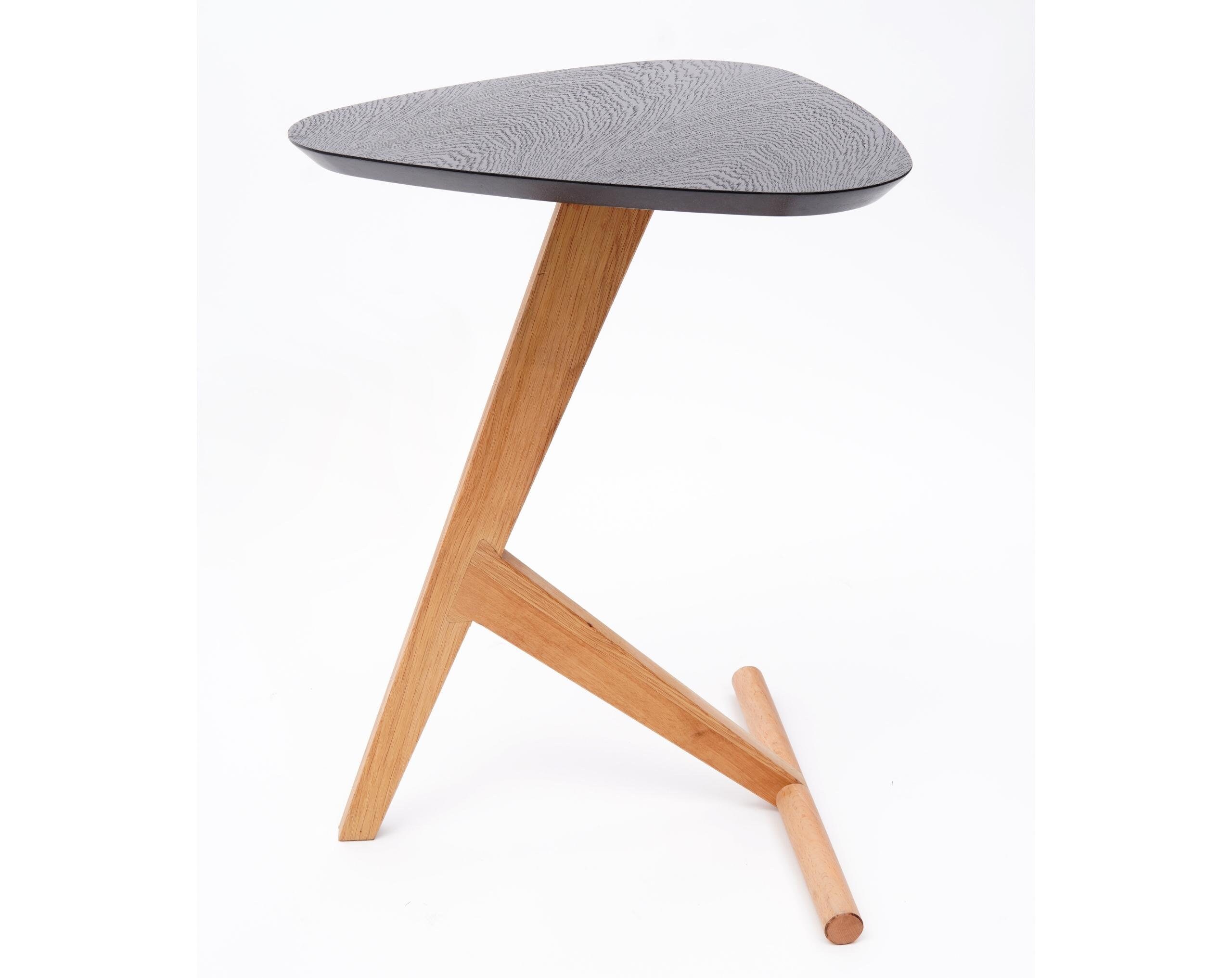 Black Wood Triangle Corner Table Y Legs Wooden End Table - Etsy