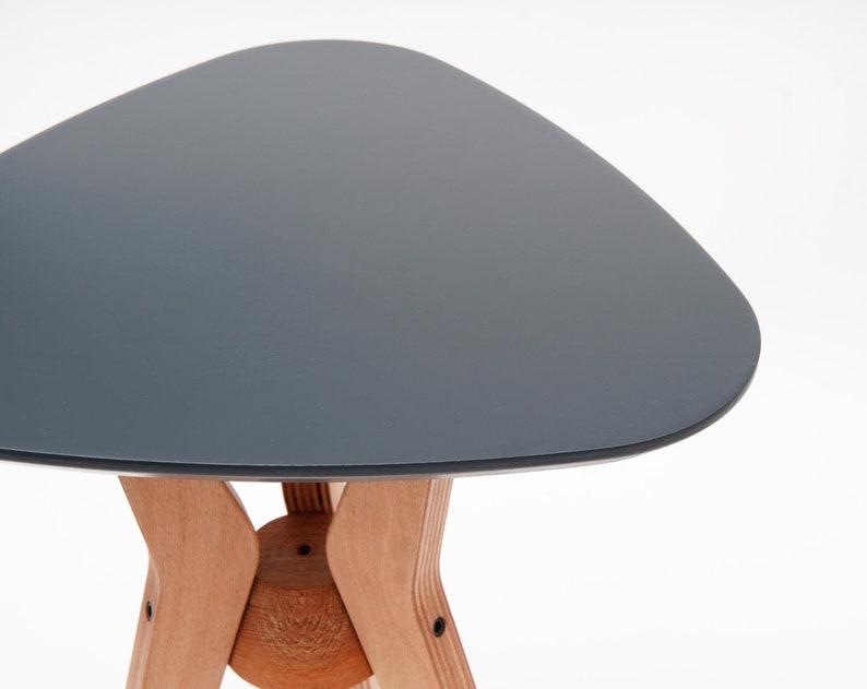 Triangle Oak Wood End Table Cross Legs Wooden Coffee Table - Etsy