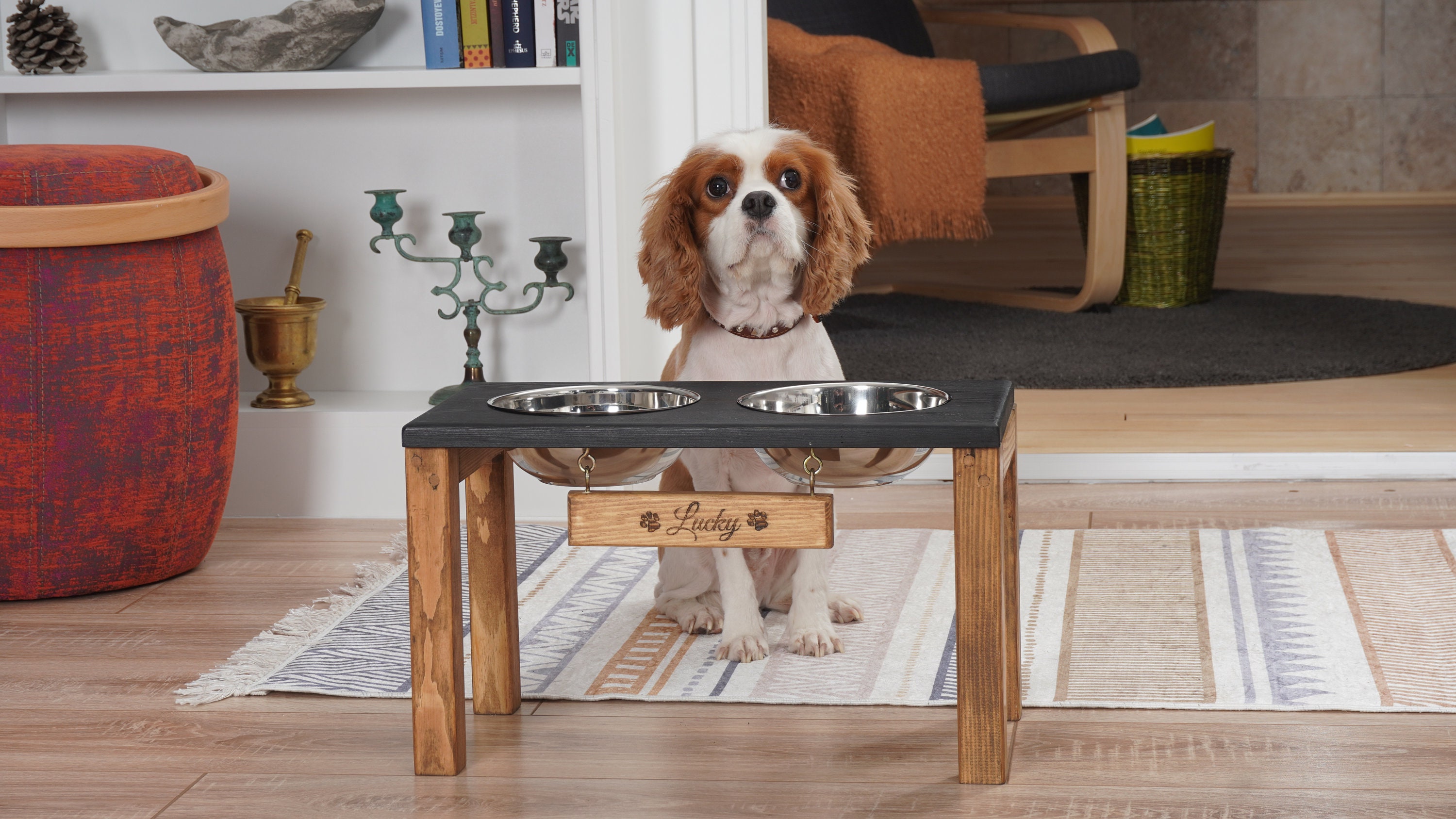 Personalized Dog Bowl Stand 2 Bowl Dog Feeder Large/medium - Etsy
