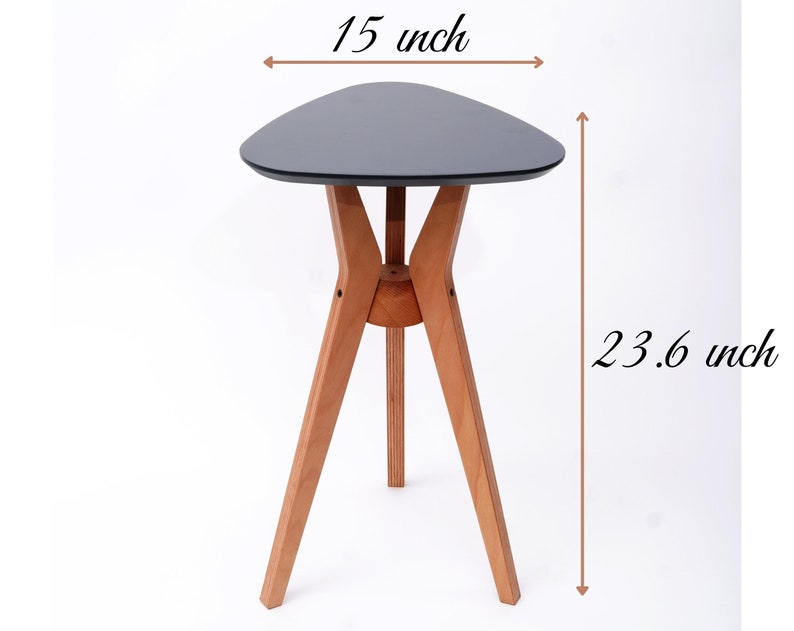 Triangle Oak Wood End Table Cross Legs Wooden Coffee Table - Etsy