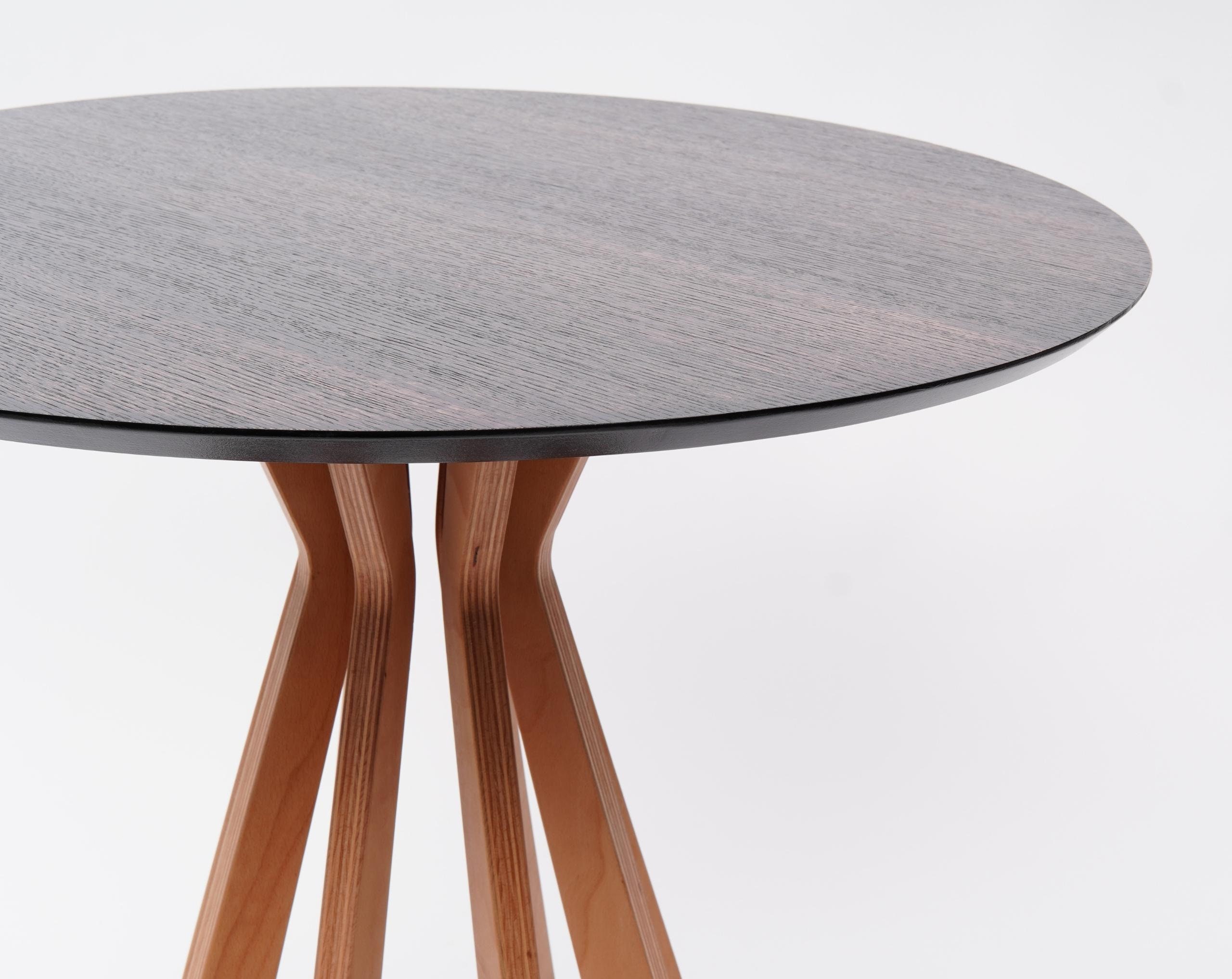 Oak Circle Coffee Table With Wooden Legs Modern Round Coffee - Etsy