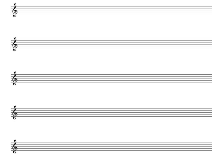 Printable Blank Sheet Music Treble Clef Notation Sheets Staff Stave ...