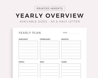Yearly Overview One Page - Etsy UK