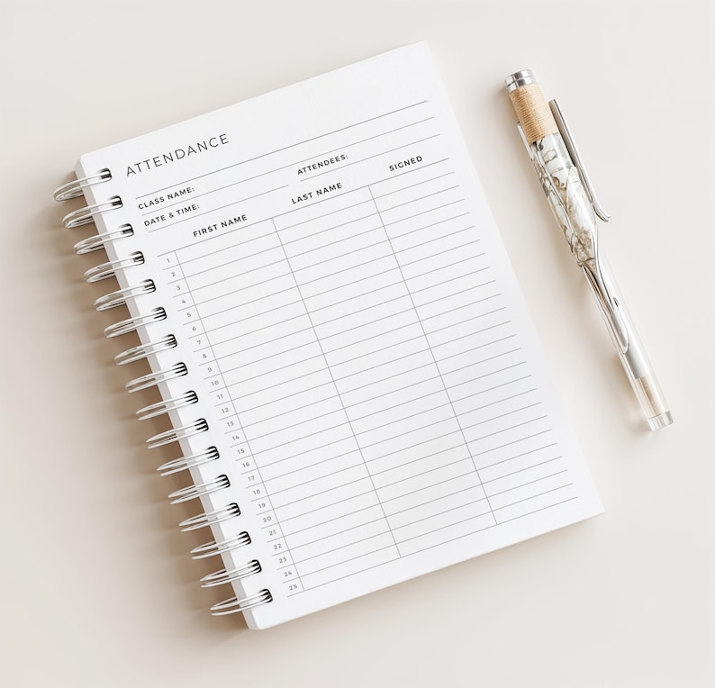 Attendance Tracker • Sign in Notebook for Teachers & Classes • 180 ...