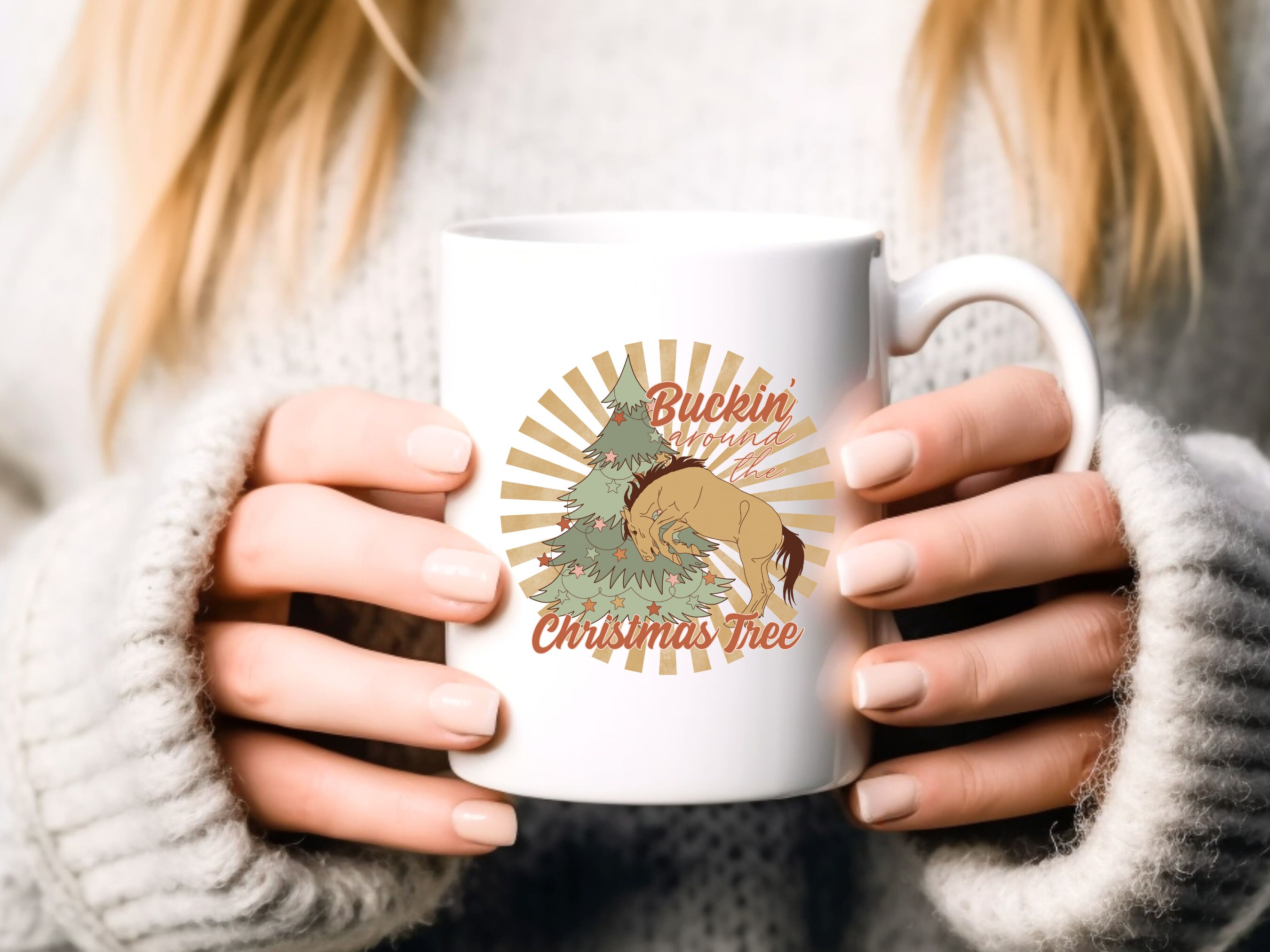 Buckin' Around the Christmas Tree Western PNG Digital - Etsy