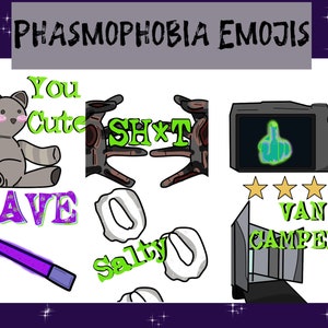 X6 Phasmophobia Emotes PART 2 / Scary Emojis/ Ghost Hunter/ - Etsy ...