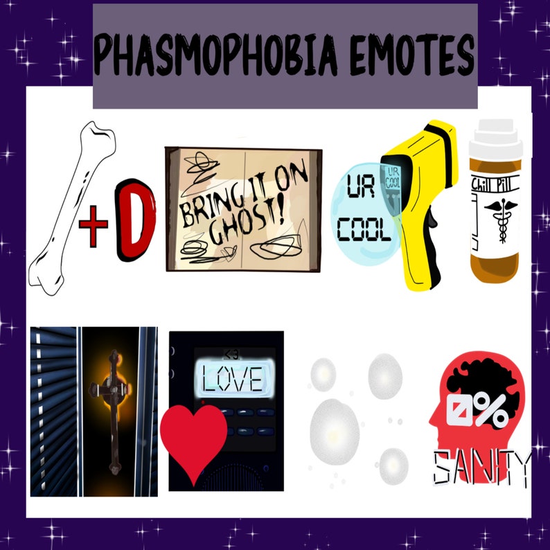 X8 Phasmophobia Emotes PART 3 / Scary Emojis/ Ghost Hunter/ - Etsy UK