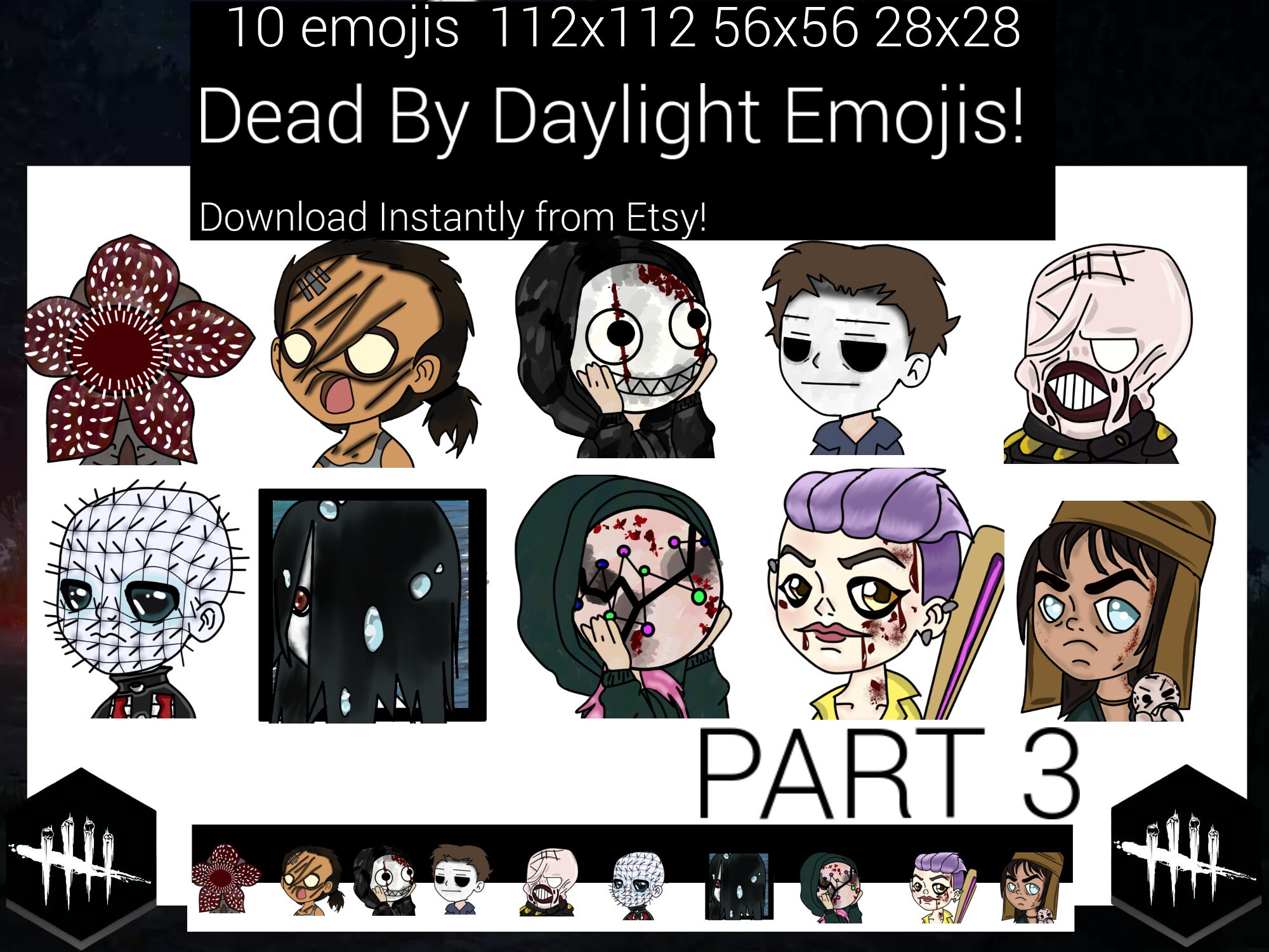 X10 Dead by Daylight Chibi Killers PART 3 / Scary Emojis / - Etsy