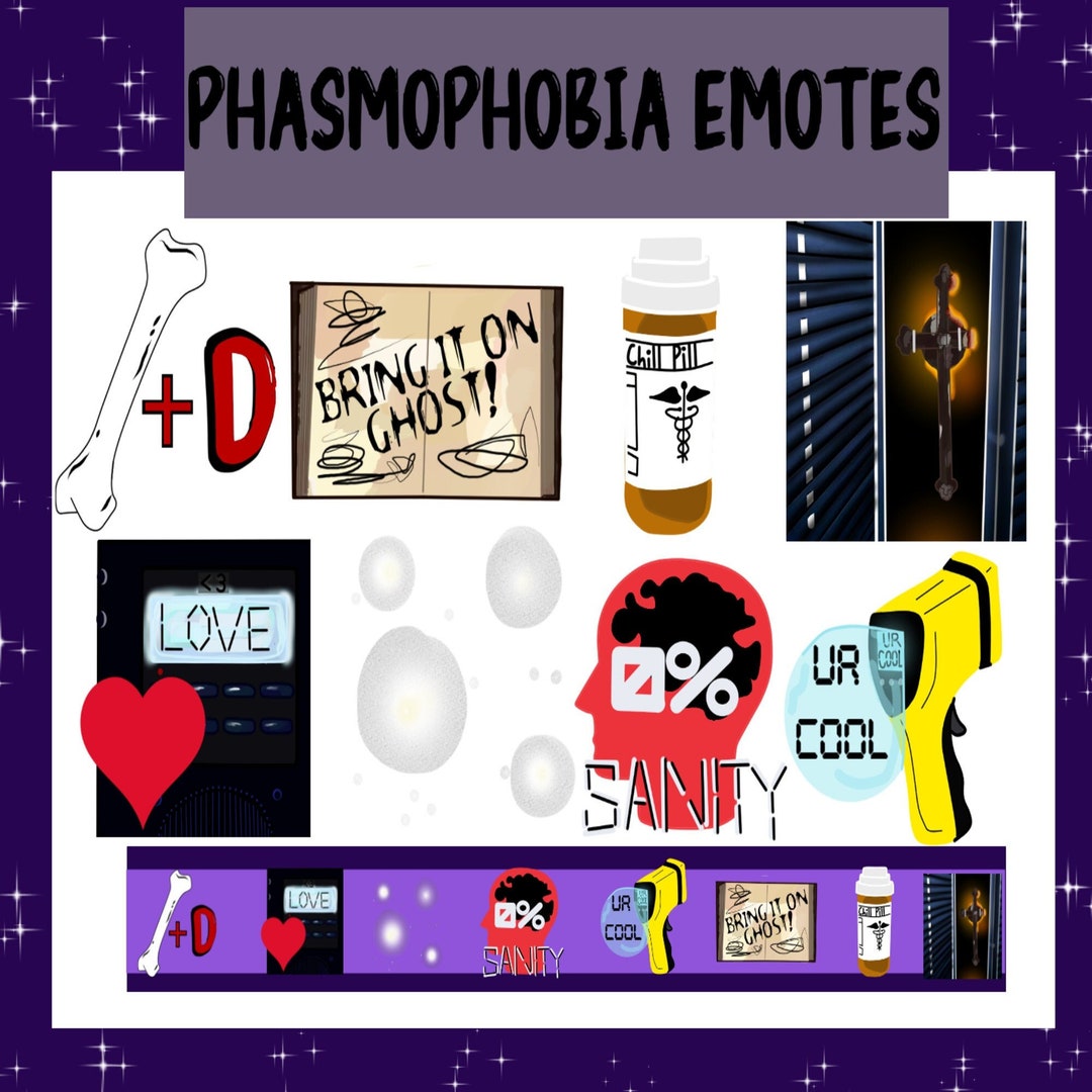 X8 Phasmophobia Emotes PART 3 / Scary Emojis/ Ghost Hunter/ - Etsy