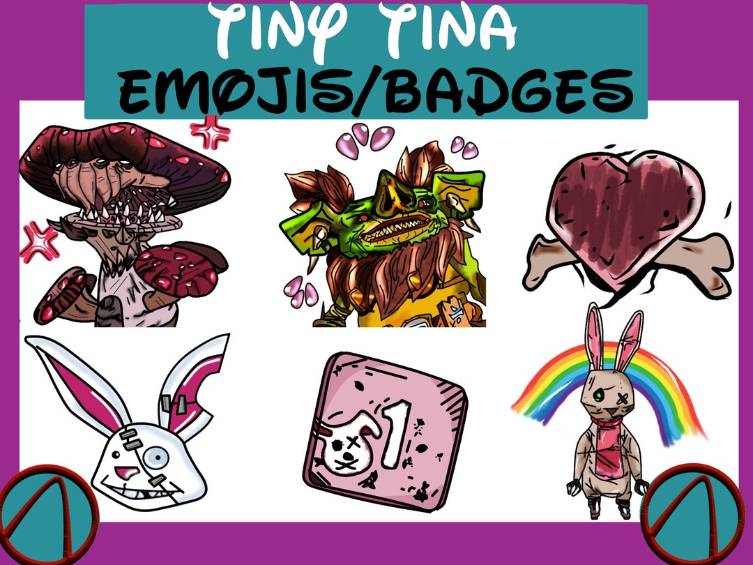 Tiny Tina Borderlands/wonderlands Badges or Emotes PART 2/ - Etsy