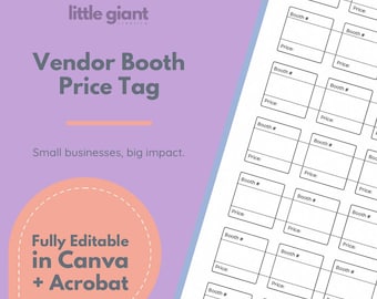 Vendor Booth Tags 1x1.5 Inch – Instant Download for Market & Event ...