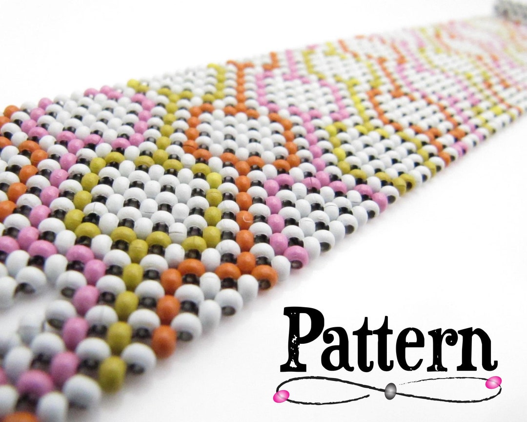 Pattern Only ** - Diagonal Right Angle Weave - Retro Squares - Instant ...