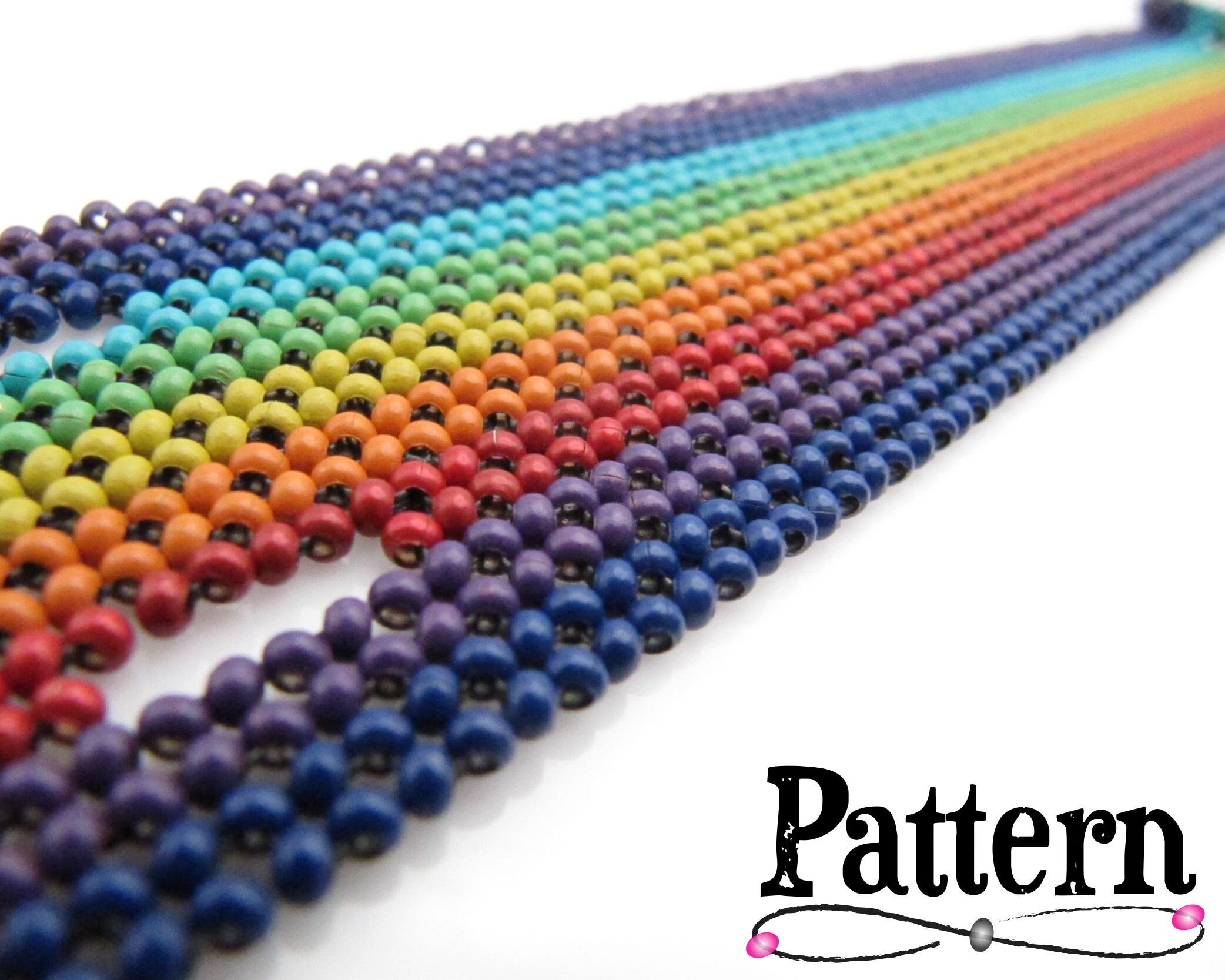 Pattern Only ** - Diagonal Right Angle Weave - Rainbow Pattern - PRIDE ...