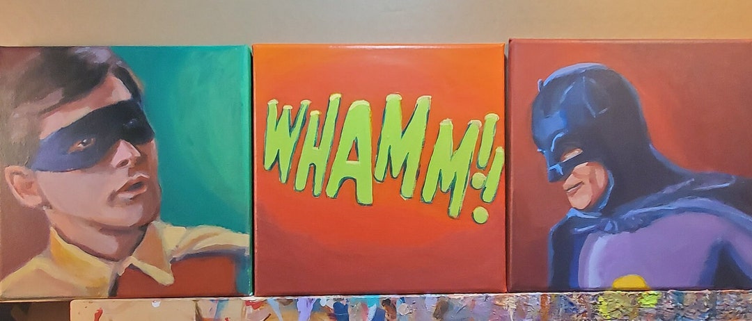 Classic Batman & Robin Original Triptych Painting Art Portrait - Etsy