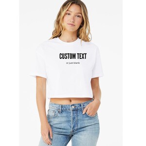 Personalized Crop Top: Custom Text, Women's Jersey Tee - Etsy