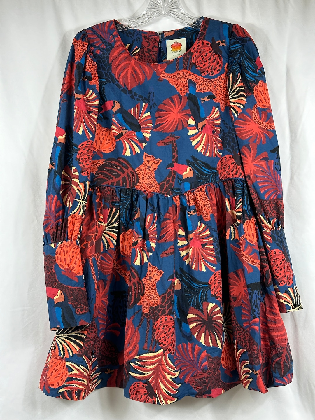 Farm Rio Animals Tapestry Pattern Tropical Print Cotton Minidress ...