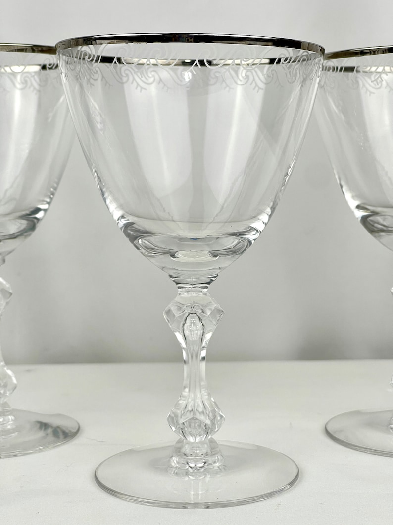 Vintage Set of Four Tiffin-franciscan Hand Blown Glass Water Goblets in ...